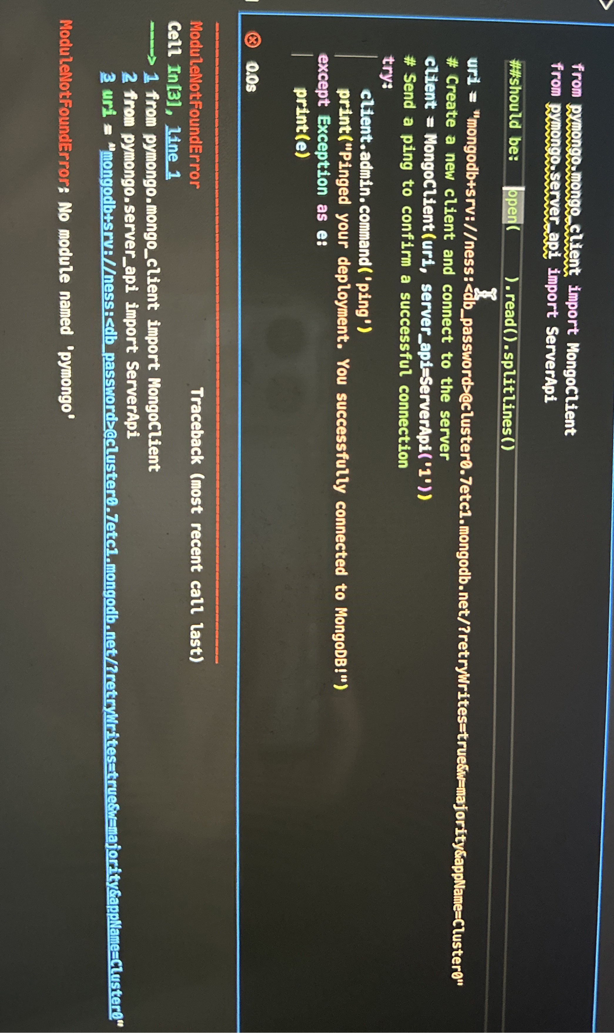 Solved I made a mongodb account and choose get conection | Chegg.com