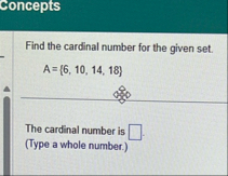 conceptsFind the cardinal number for the given | Chegg.com
