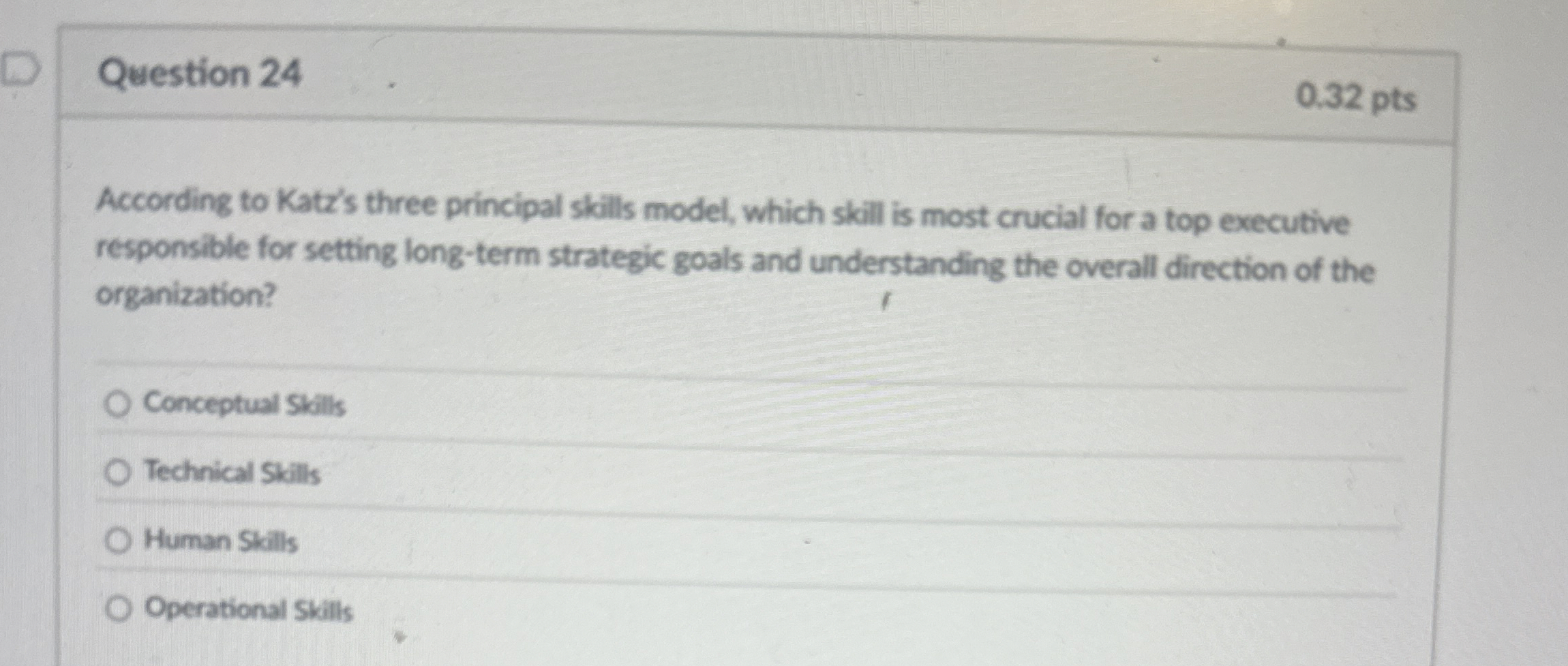 Solved Question 24According to Katz's three principal skills | Chegg.com