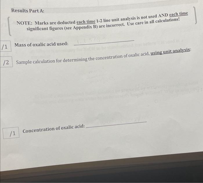 Solved Results Part B: Unknown \#: 11→0.939 Sample | Chegg.com