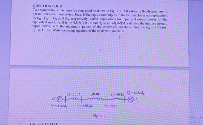 [Solved]: QUESTION FOUR Two synchronous machines are connec