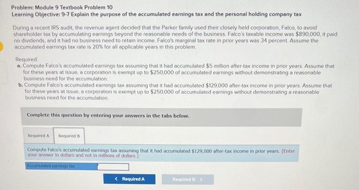 Solved Problem: Module 9 Textbook Problem 10 Learning | Chegg.com