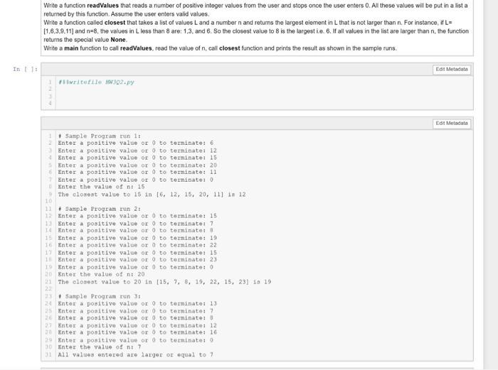 Solved Write a function readValues that reads a number of | Chegg.com