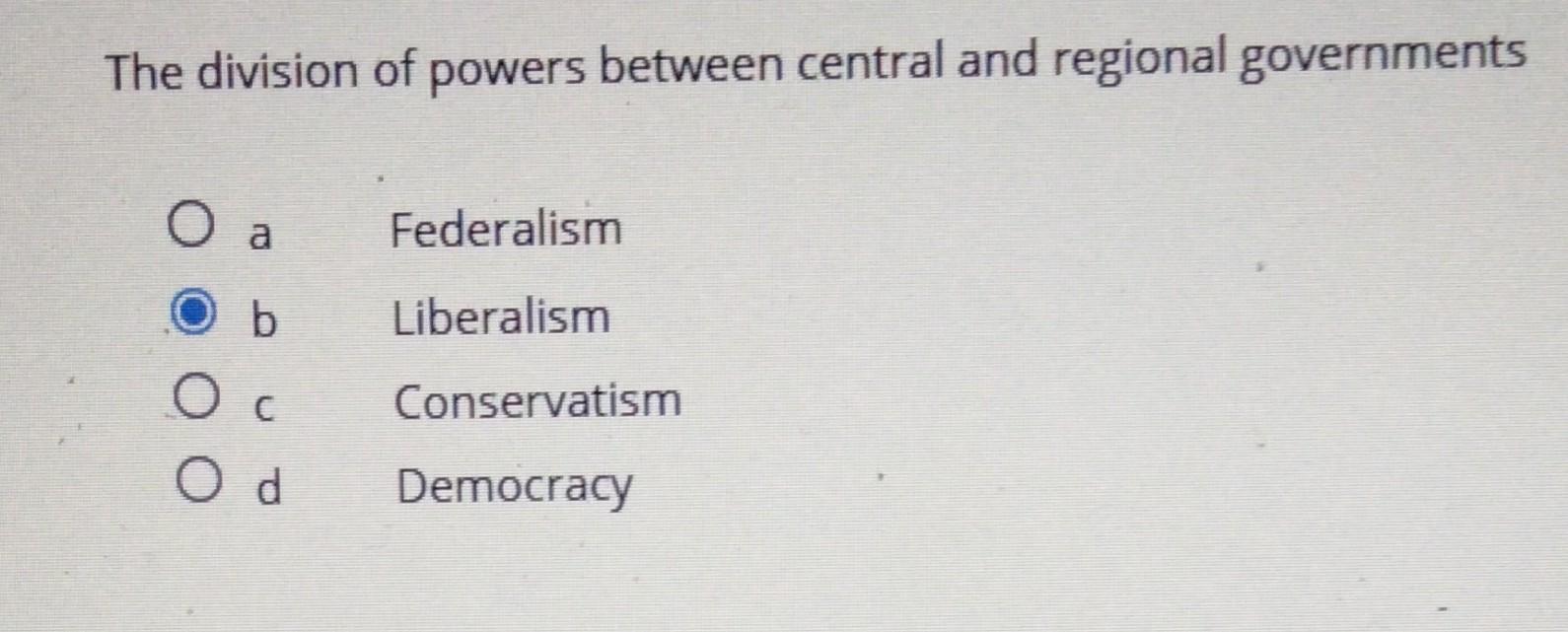 The division of powers between central and regional | Chegg.com