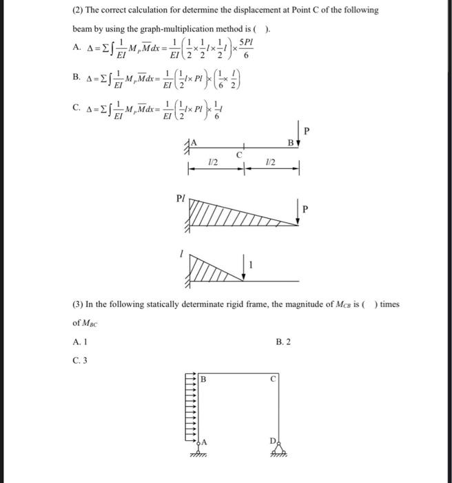 Solved (2) The correct calculation for determine the | Chegg.com
