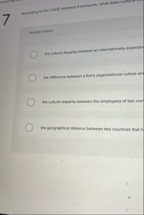 Solved According to the CAGE distance framework, what | Chegg.com
