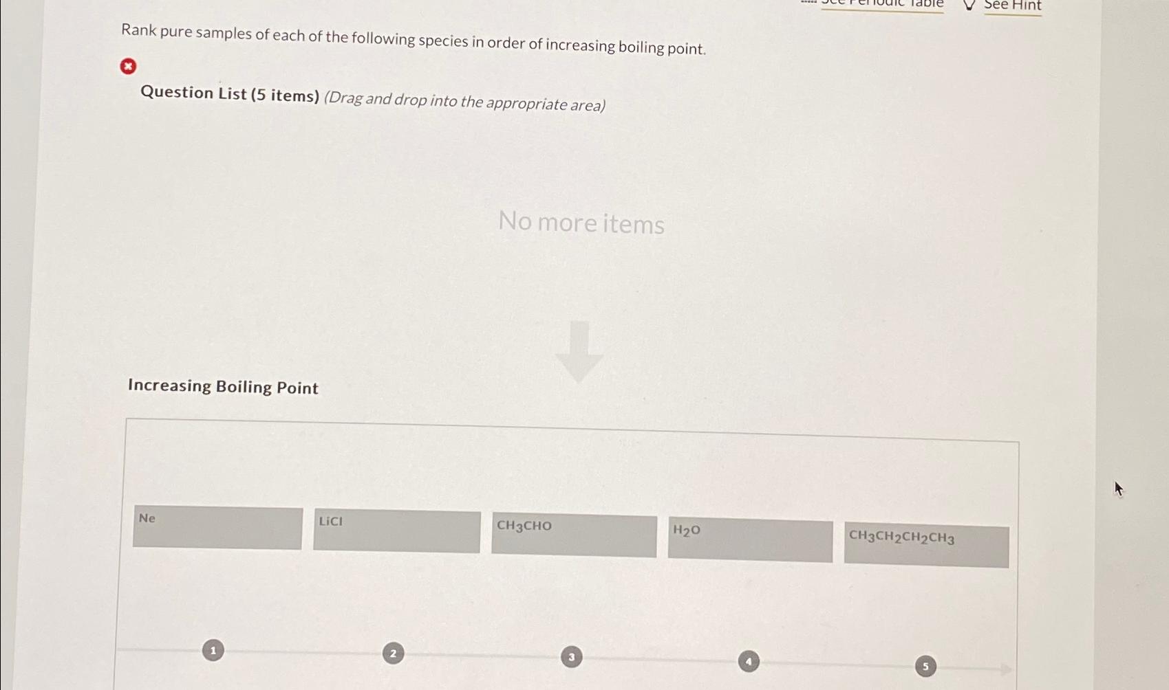 Solved Rank pure samples of each of the following species in | Chegg.com