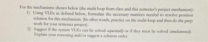 For the mechanisms shown below (the multi loop from | Chegg.com