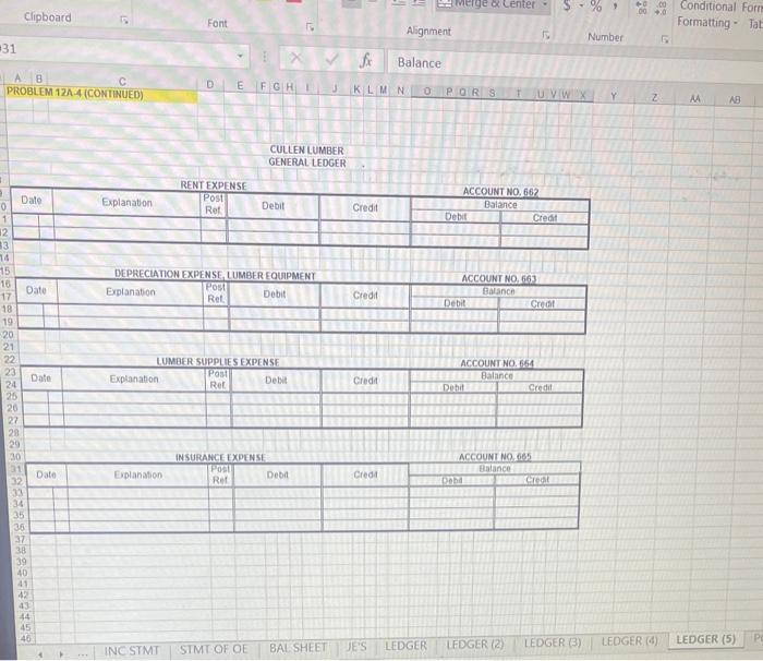 Solved 12A-4. Using the ledger balances and additional data | Chegg.com