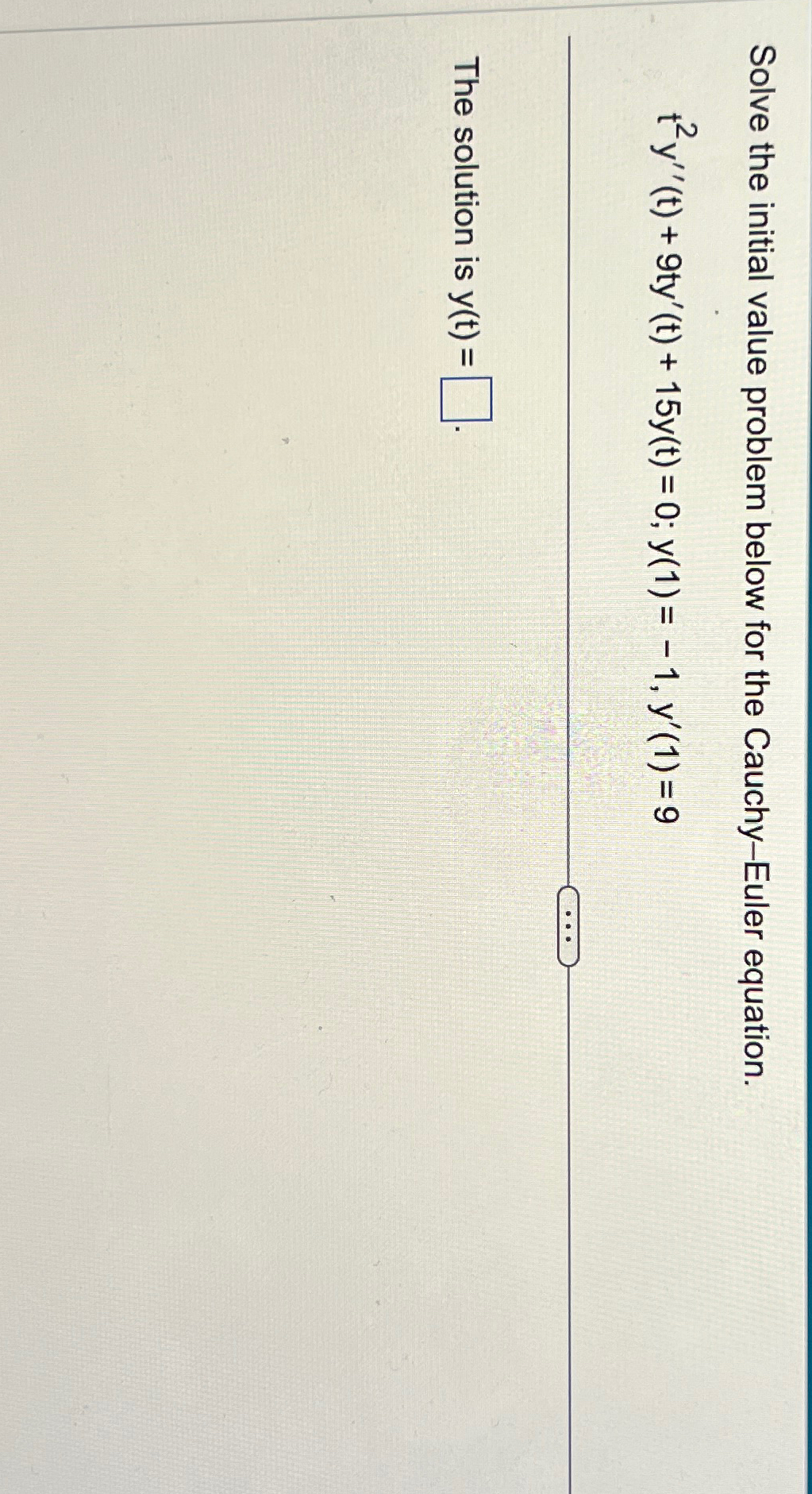 Solved Solve the initial value problem below for the | Chegg.com