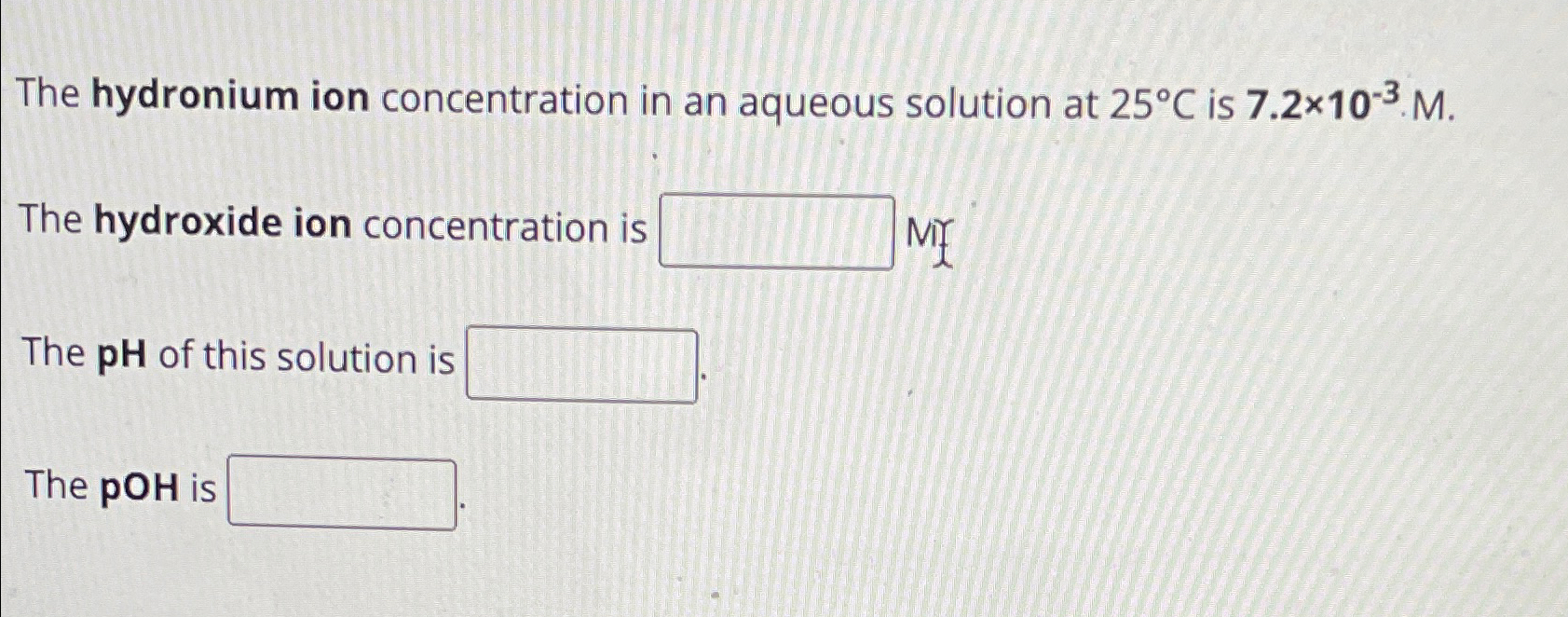Solved The hydronium ion concentration in an aqueous | Chegg.com