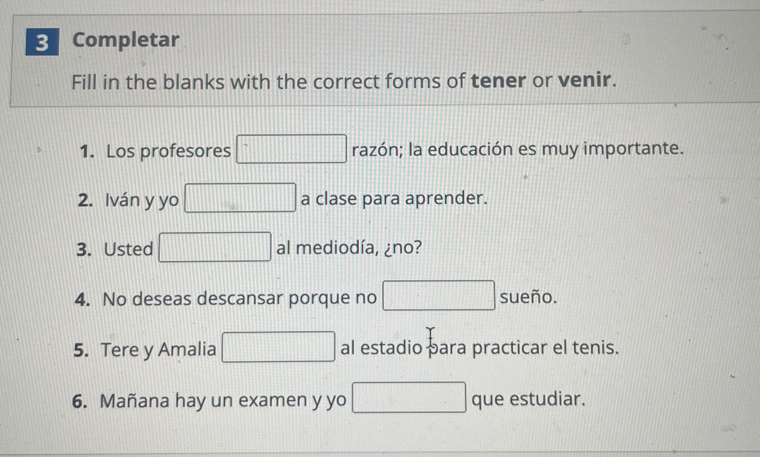 Completarfill In The Blanks With The Correct Forms Of