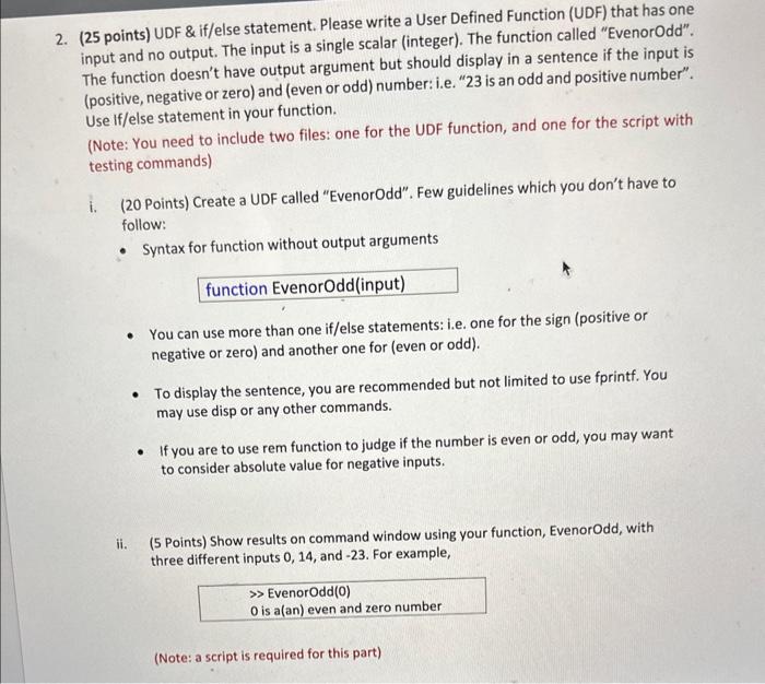 Solved 25 points) UDF \& if/else statement. Please write a | Chegg.com