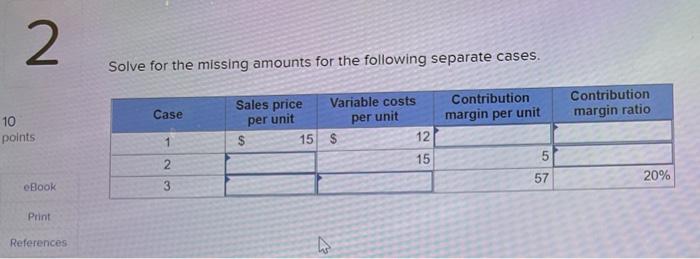 Solved Solve for the missing amounts for the following | Chegg.com