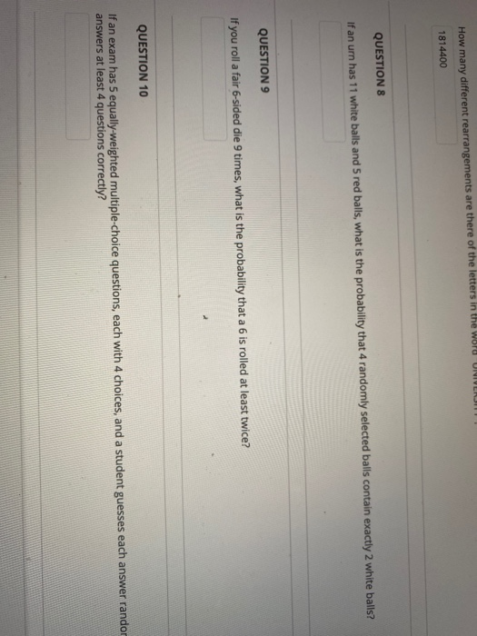 Solved UNIVERJI How many different rearrangements are there | Chegg.com