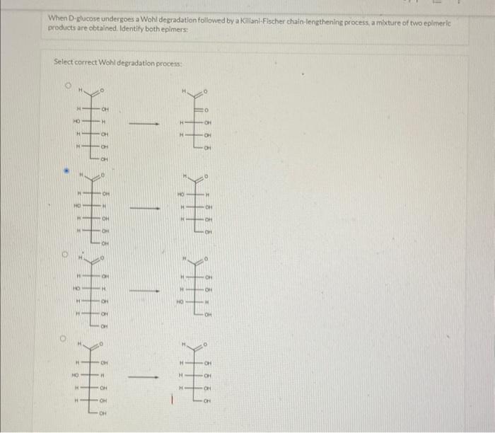 Solved Select the two aldohexoses, ⇒ long with the correct | Chegg.com