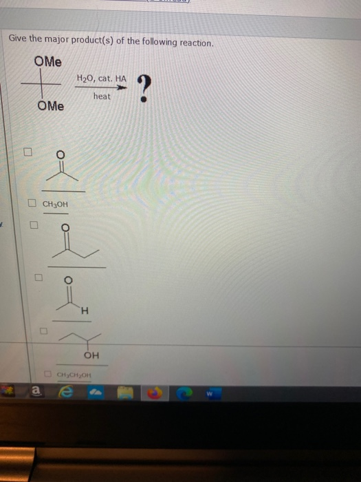 Solved Give the major product(s) of the following reaction. | Chegg.com