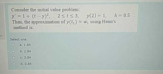 Solved Consider the initial value | Chegg.com