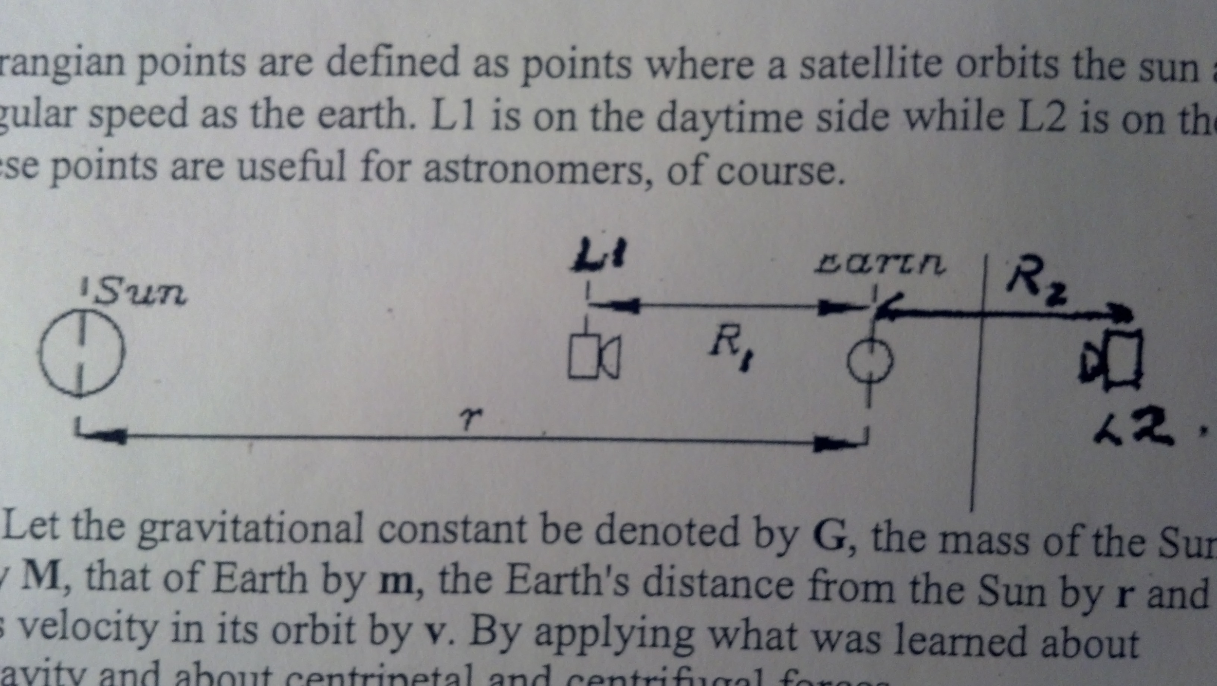 The lagrangian points are defined as points where a | Chegg.com