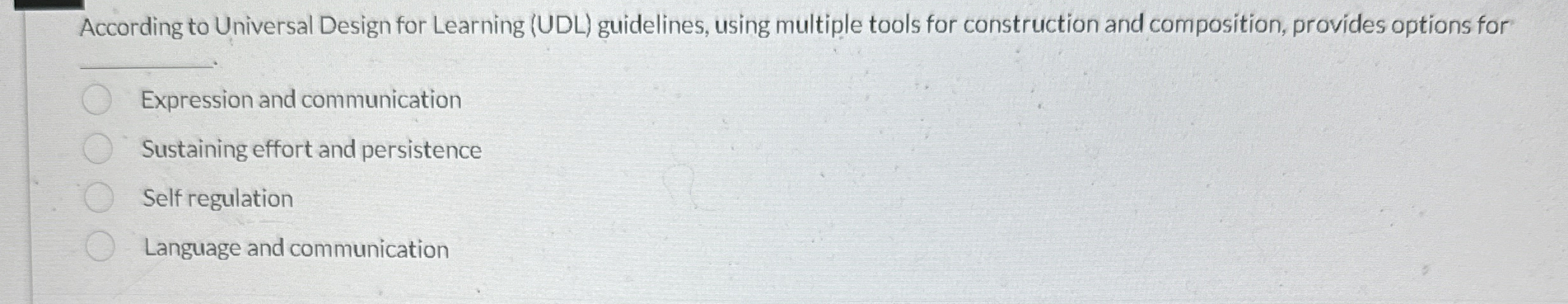 Solved According to Universal Design for Learning (UDL) | Chegg.com