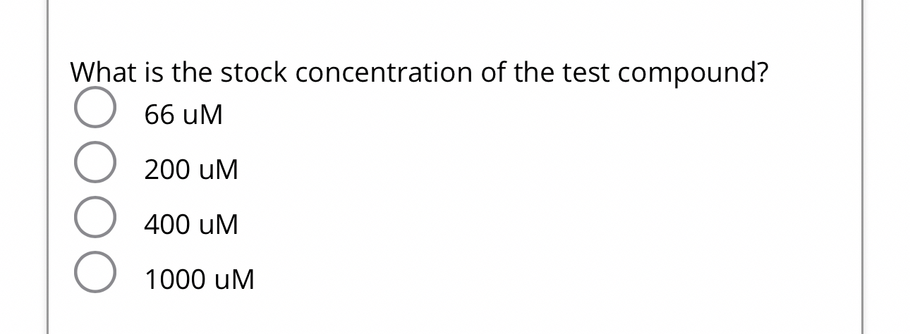 Solved What is the stock concentration of the test | Chegg.com