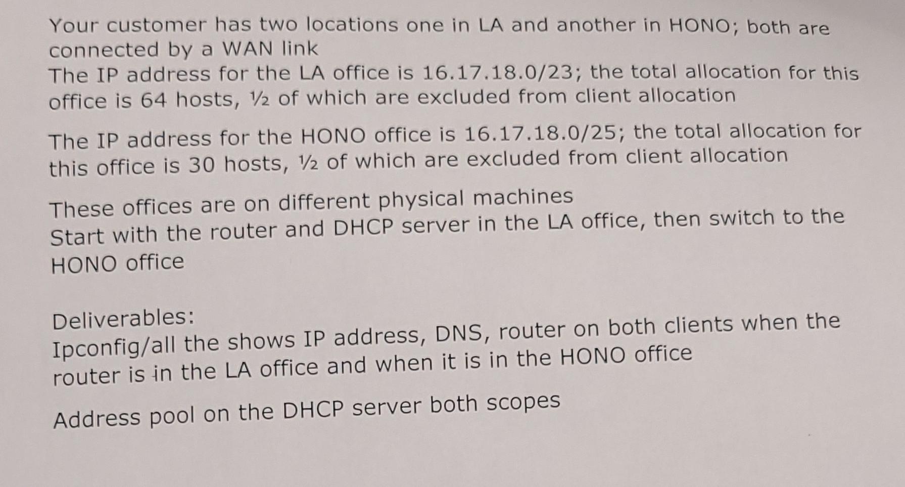 Solved Your customer has two locations one in LA and another | Chegg.com