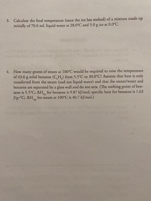 Solved 3. Calculate the final temperature (once the ice has | Chegg.com