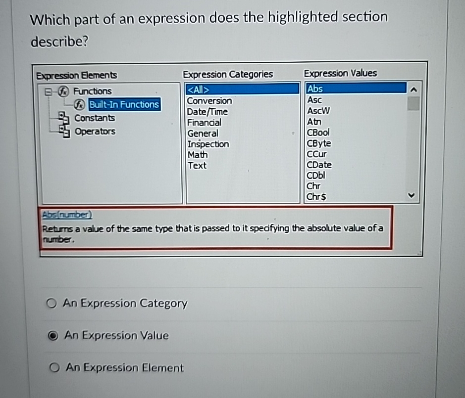 Solved Which part of an expression does the highlighted | Chegg.com
