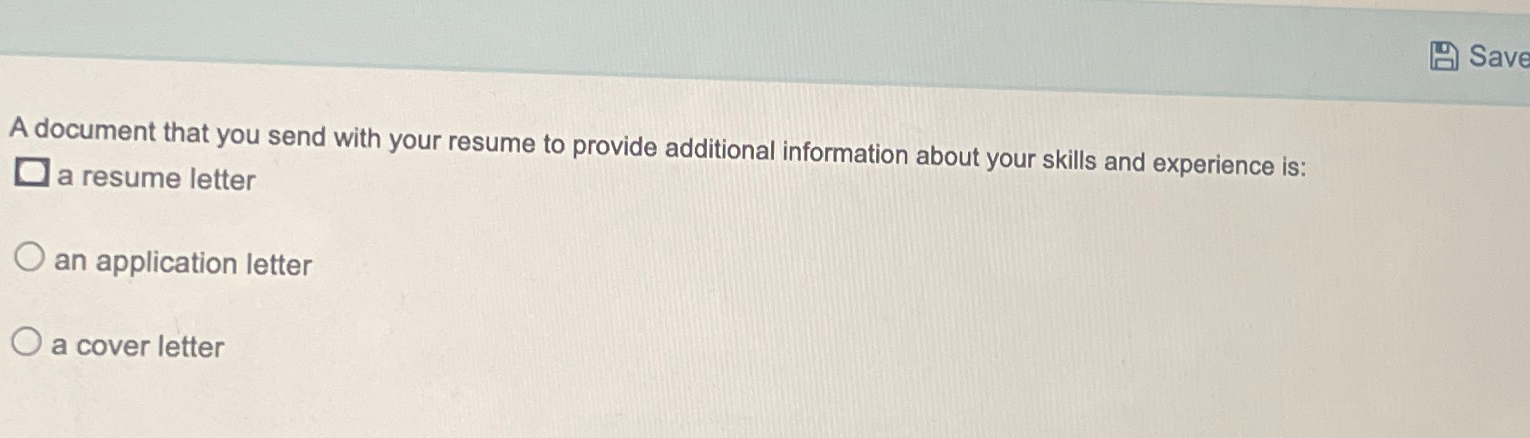 Solved A document that you send with your resume to provide | Chegg.com