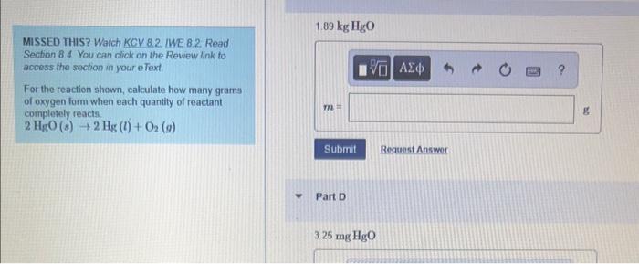 Solved For the reaction shown, calculate how many grams of | Chegg.com