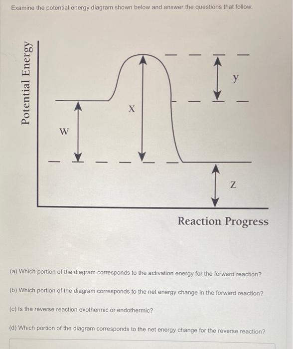 Solved Examine the potential energy diagram shown below and | Chegg.com