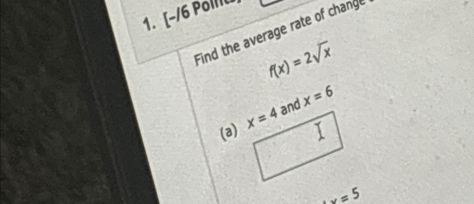 Solved Find the average rate of chage Of the given function | Chegg.com | Chegg.com