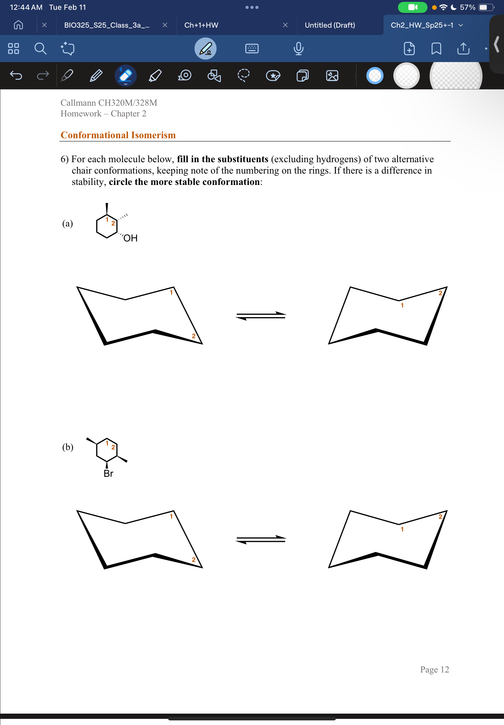 6) ﻿For each molecule below, fill in the substituents | Chegg.com