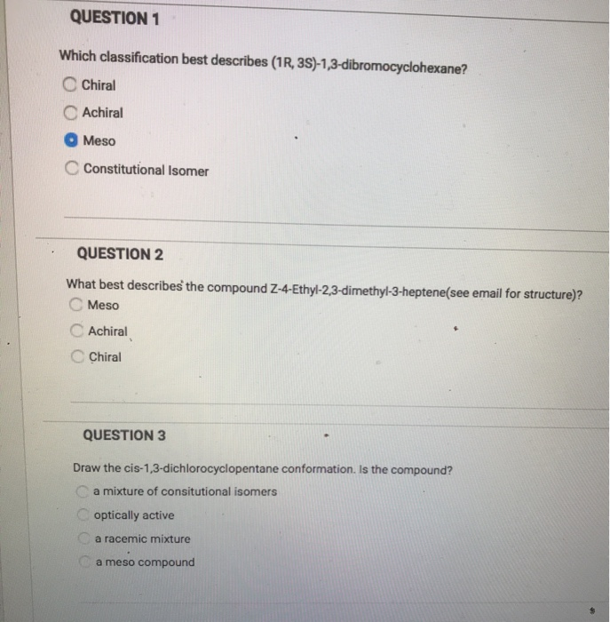 Solved QUESTION 1 Which classification best describes (1R, | Chegg.com