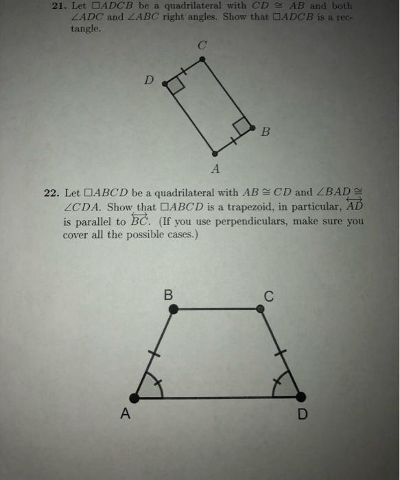 Solved 17. Suppose ABCD is a trapezoid with AD∥BC and that | Chegg.com