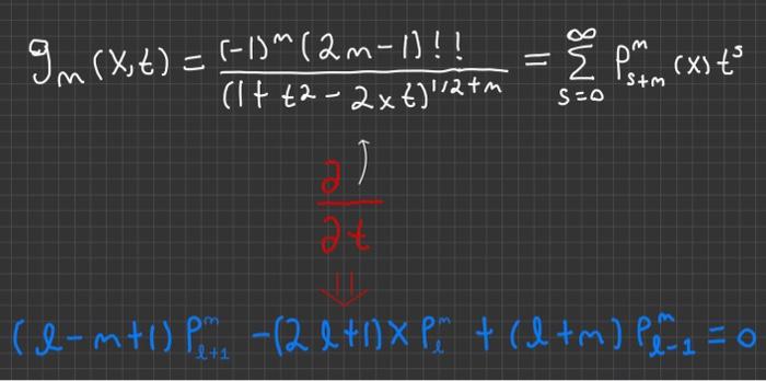 Starting from the generating function (Equation in | Chegg.com
