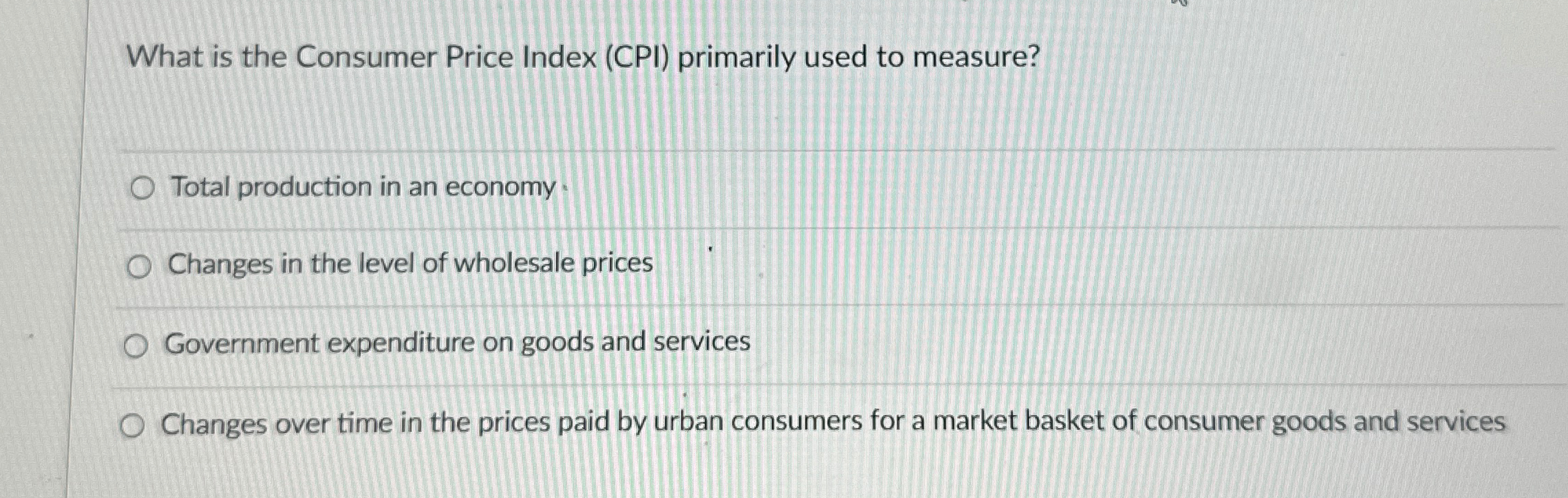 Solved What is the Consumer Price Index (CPI) ﻿primarily | Chegg.com