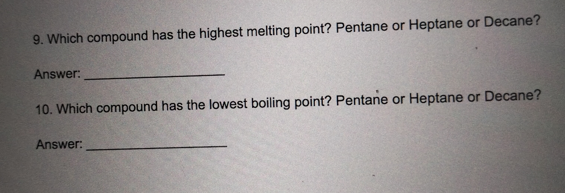 Solved 9. ﻿Which compound has the highest melting point? | Chegg.com