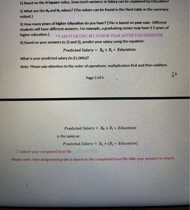 Solved Please help with answers and what to do on excel file | Chegg.com