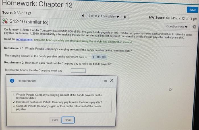 Solved Homework Chapter 12 Save Score 0 33 Of 1 Pt 6 Of 11