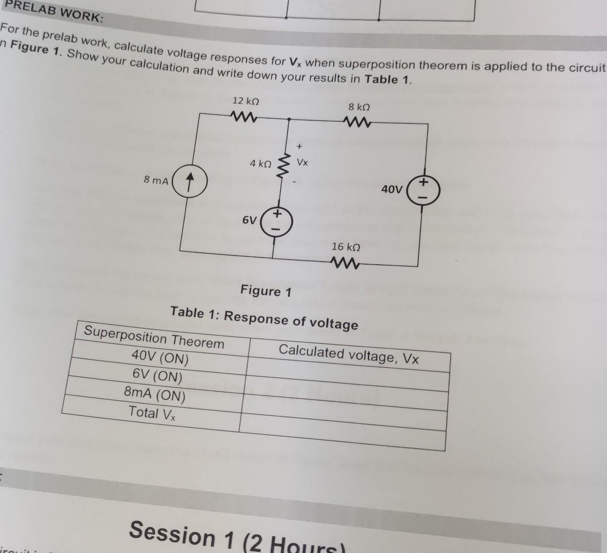 Solved For the prelab work, calculate voltage responses for | Chegg.com