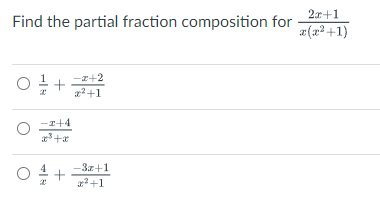 Solved Find the partial fraction composition for | Chegg.com
