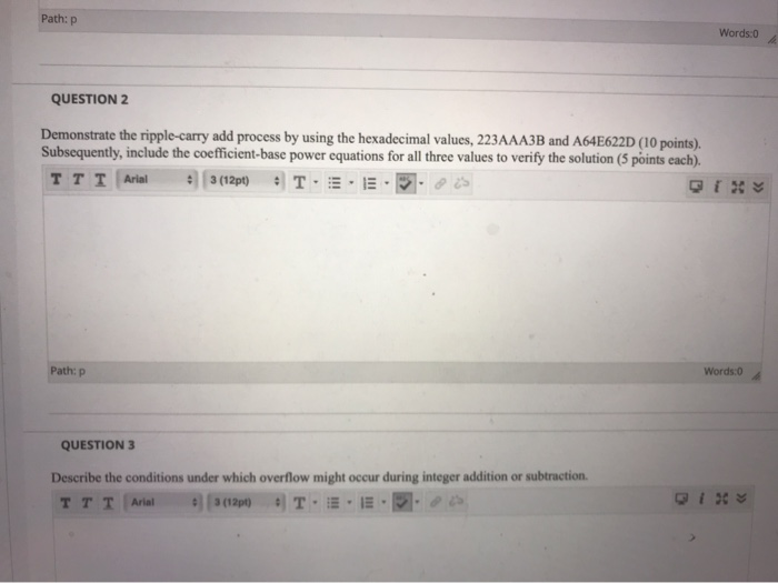 Solved Path:p Words:0 QUESTION 2 Demonstrate the | Chegg.com