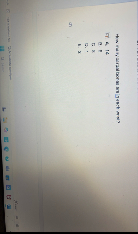 Solved How many carpal bones are in each | Chegg.com