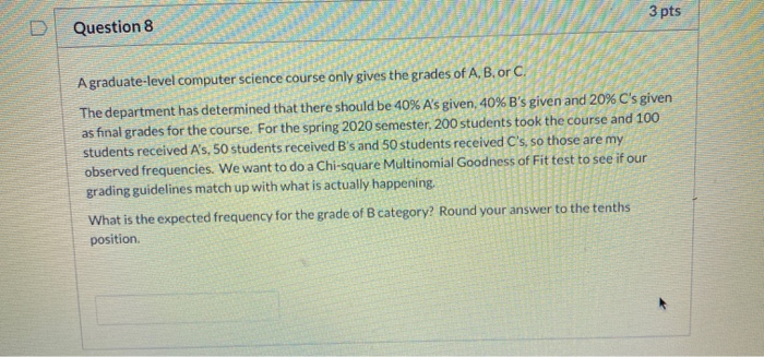 Solved 3 pts D Question 8 A graduate-level computer science | Chegg.com