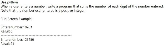 Solved Use python When a user enters a number, write a | Chegg.com