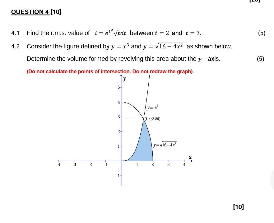 Solved 4.1 Find the r.m.s. value of i=et2tdt between t=2 and | Chegg.com