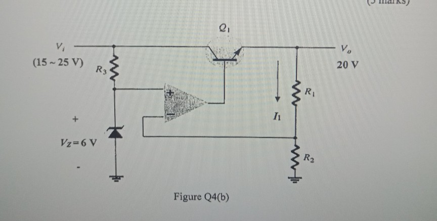 Solved b) Figure Q4(b) shows an op-amp series voltage | Chegg.com