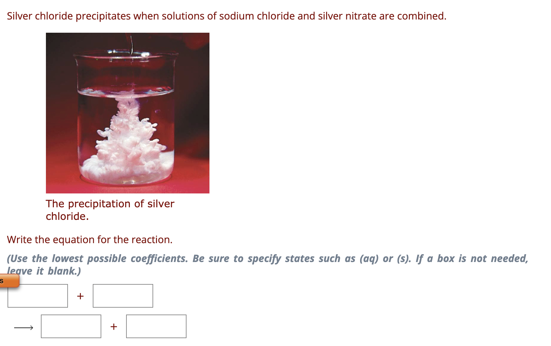 Solved Silver chloride precipitates when solutions of sodium | Chegg.com