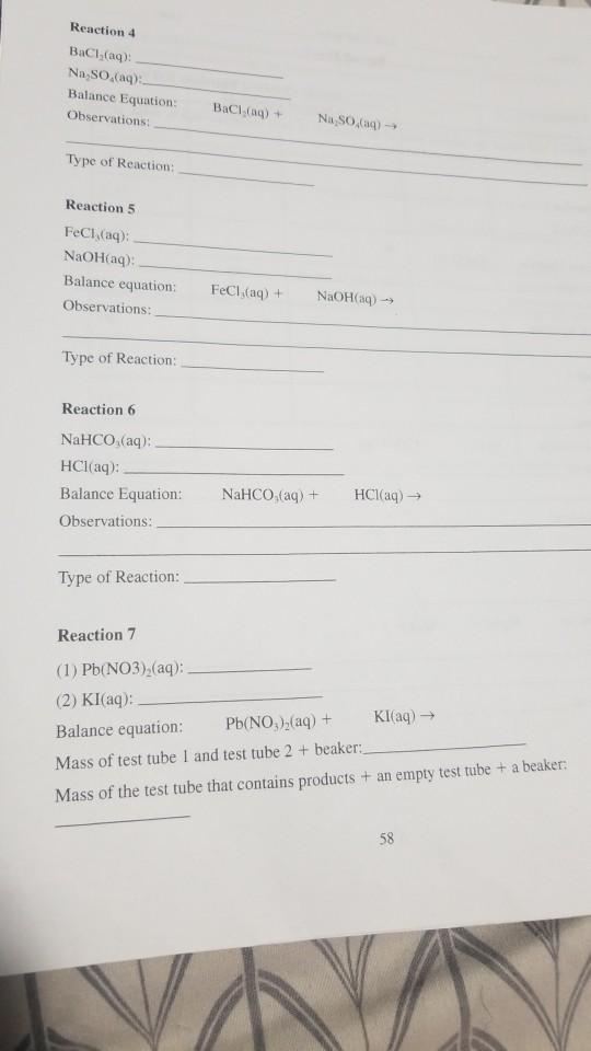 Solved Date Report Sheet Experiment 7 Simple Chemical | Chegg.com